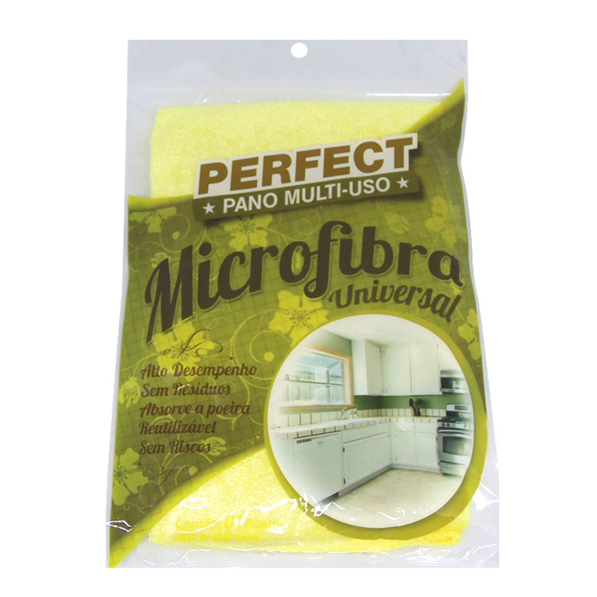 PANO DE MICROFIBRA UNIVERSAL AMARELO 40 X 40CM PERFECT PRO - Super Mundi