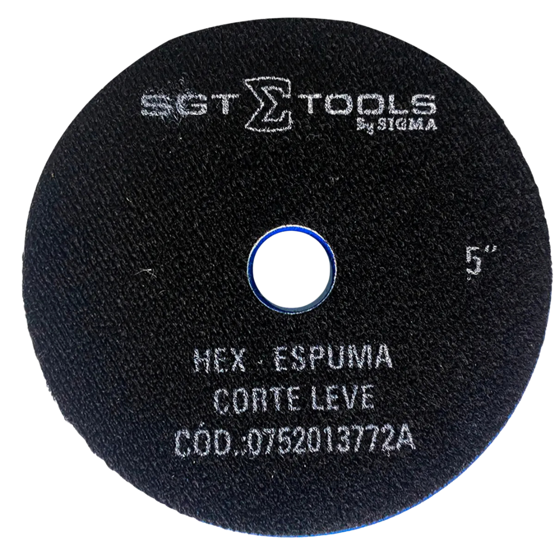 BOINA HEXAGONAL ESPUMA AZUL CORTE LEVE 5 POL ROTO ORBITAL SGT TOOLS ...
