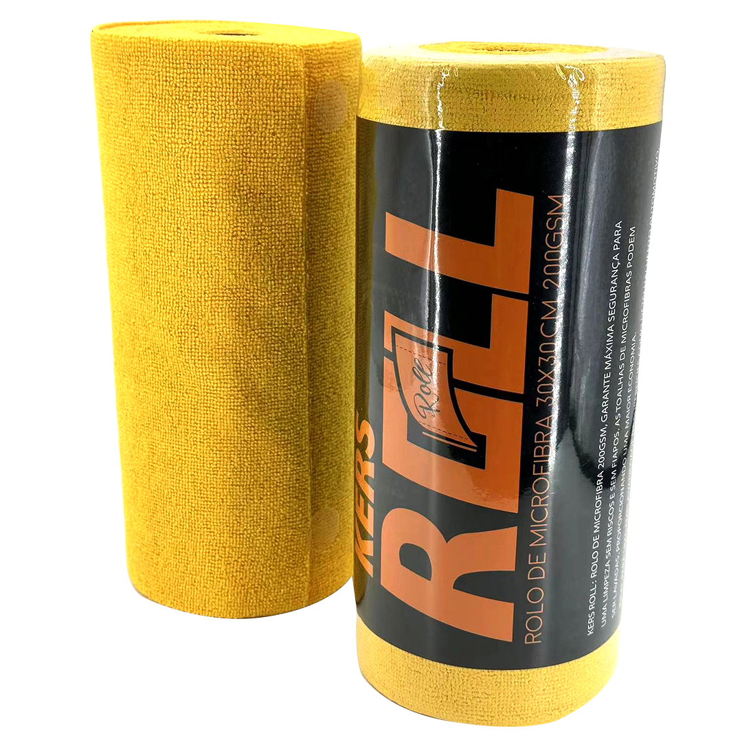 ROLO DE MICROFIBRA ROLL AMARELO 200GSM 30 X 30CM 50 UNIDADES KERS ...