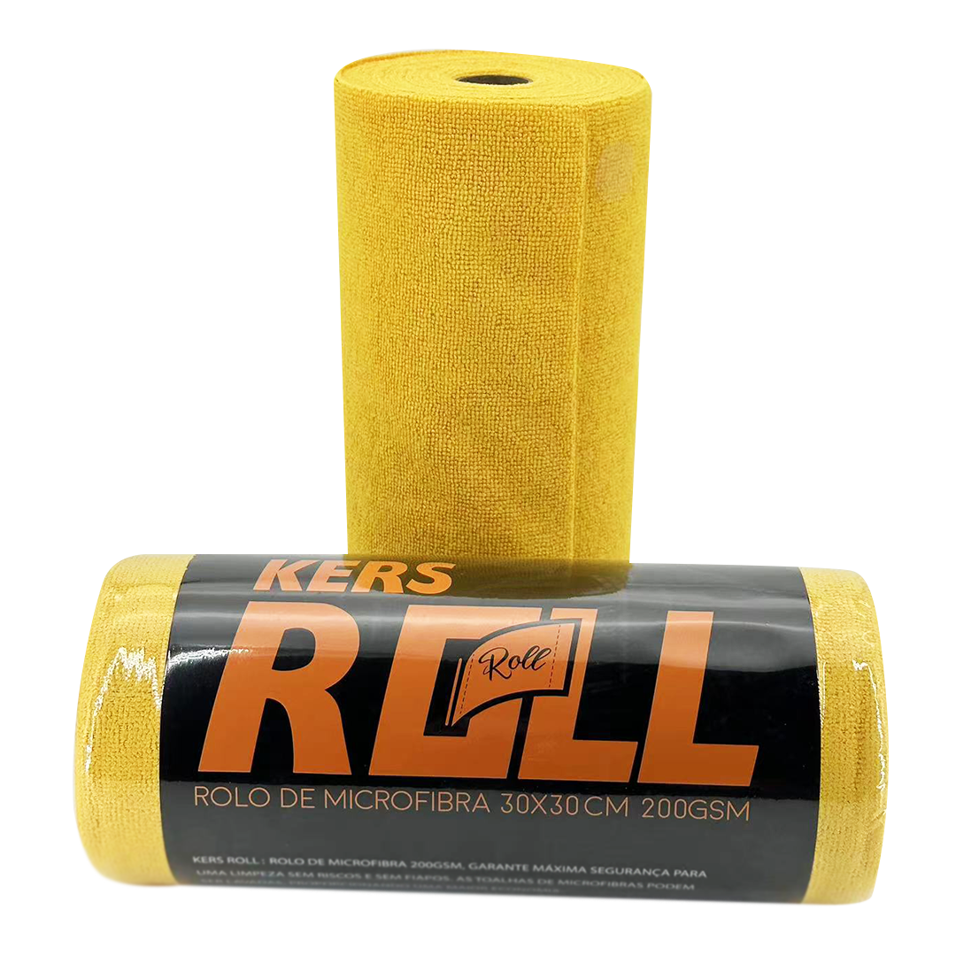 ROLO DE MICROFIBRA ROLL AMARELO 200GSM 30 X 30CM 50 UNIDADES KERS ...
